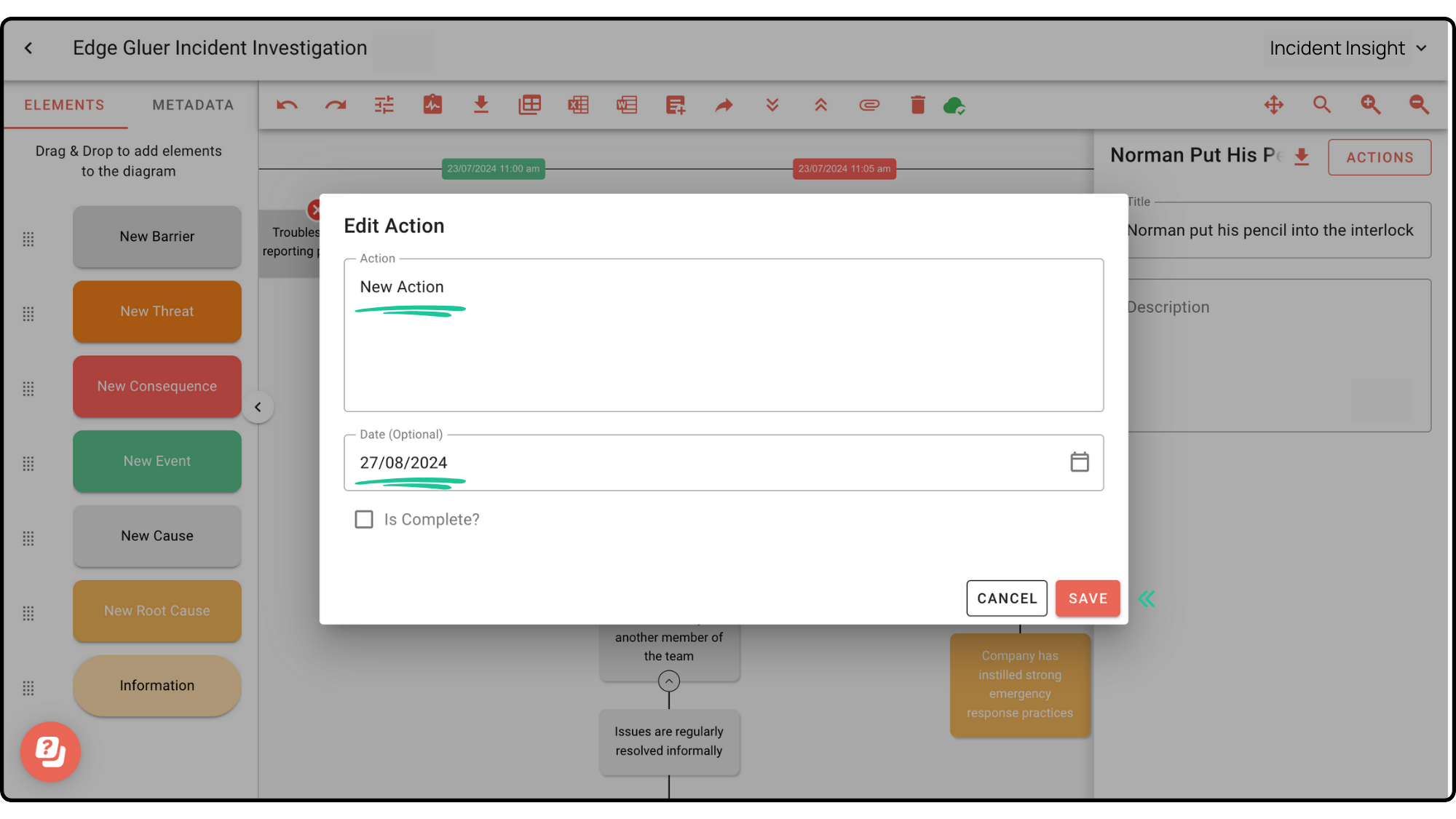 Adding Actions to Barriers - Incident Investigation Software (Free Trial) | Root Cause Analysis