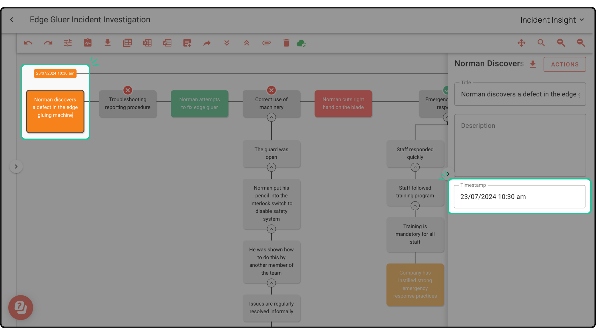 Add a Timeline of Events – Incident Investigation Software (Free Trial) | Root Cause Analysis